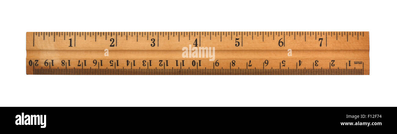 wood ruler isolated over a white background Stock Photo - Alamy