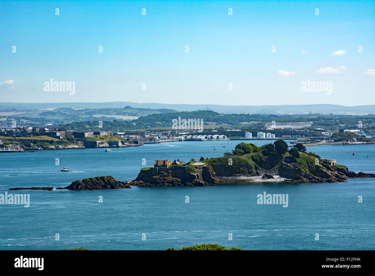 Drakes island in Plymouth sound, Plymouth, Devon, UK Stock Photo - Alamy