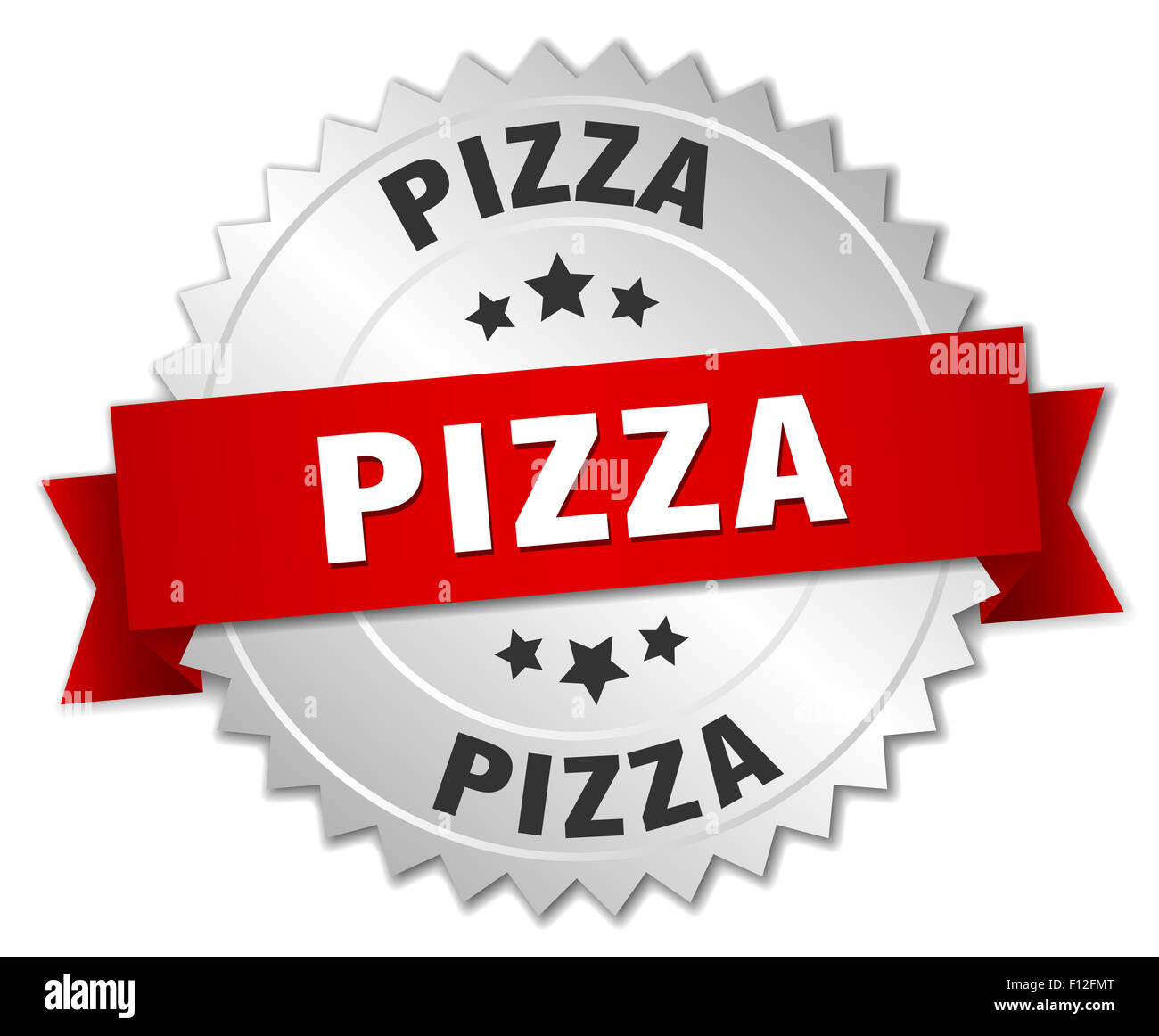Pizza badge red ribbon hi-res stock photography and images - Alamy