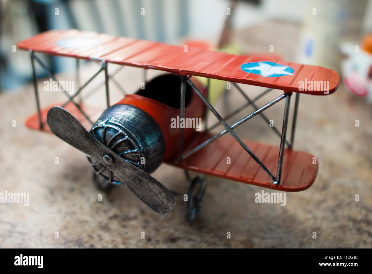 Military Biplane, Toy Stock Photo - Alamy