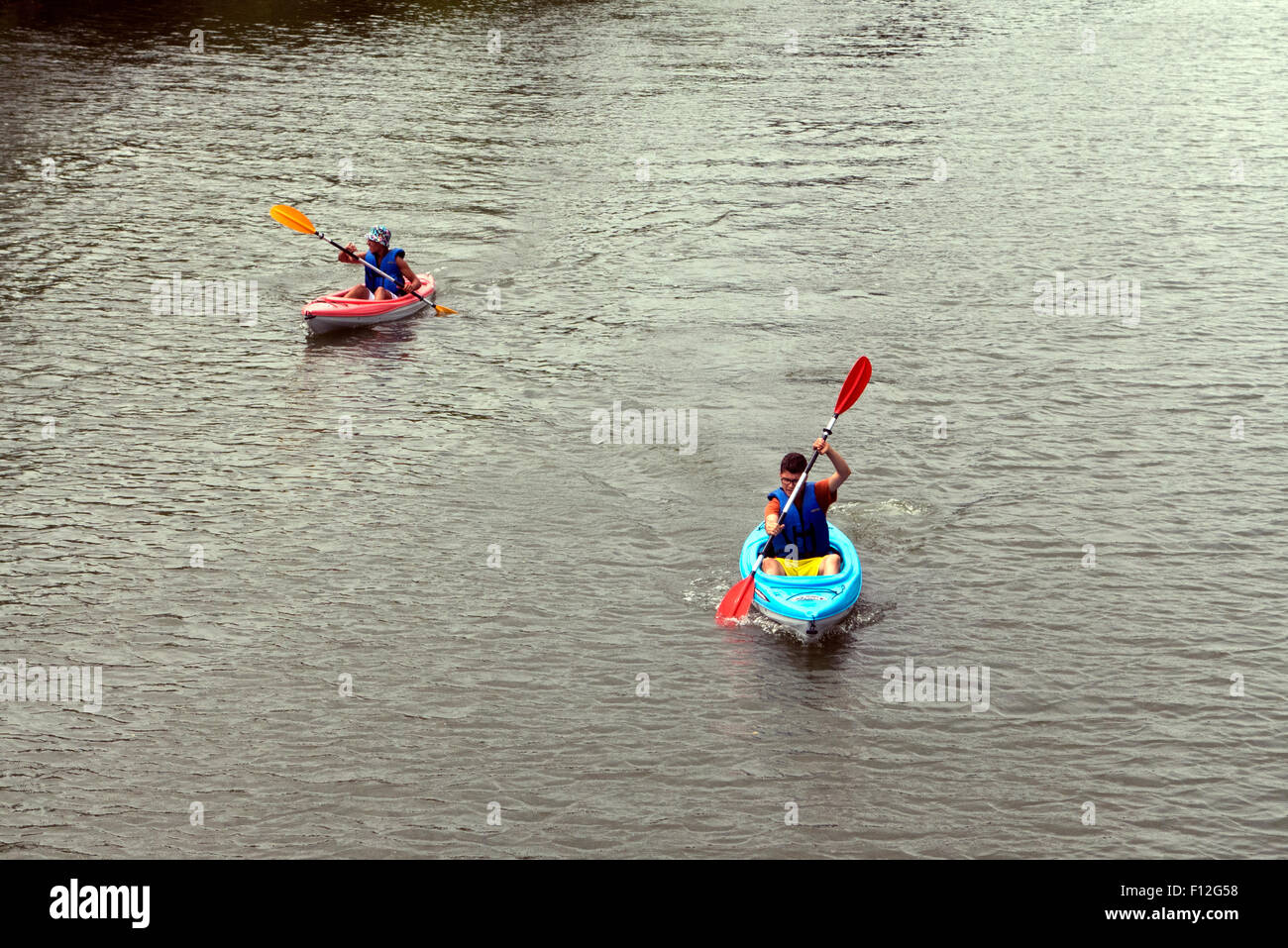 Kayaking on the Erie Canal Stock Photo - Alamy