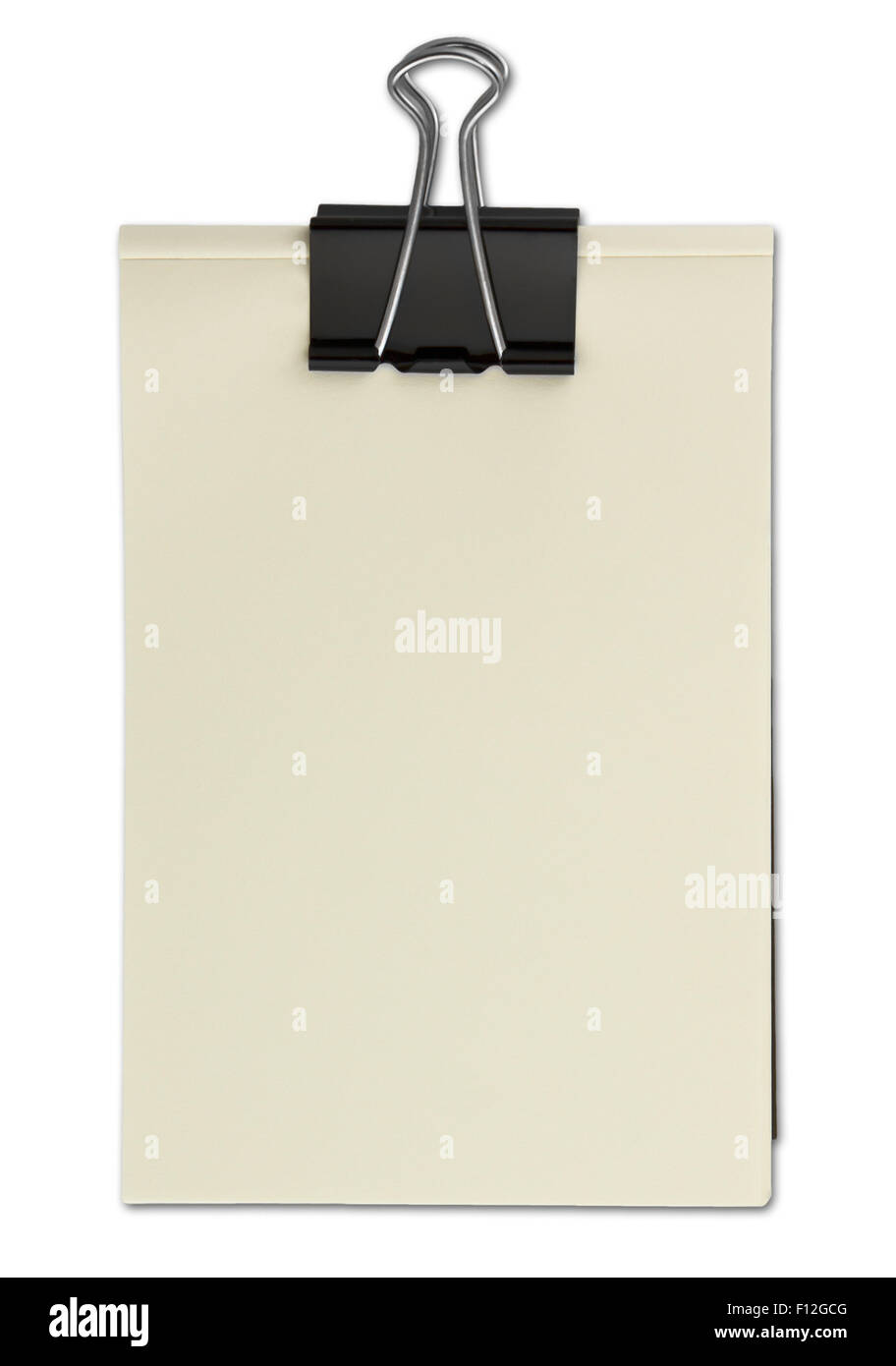 Black clip and White blank note paper Stock Photo - Alamy