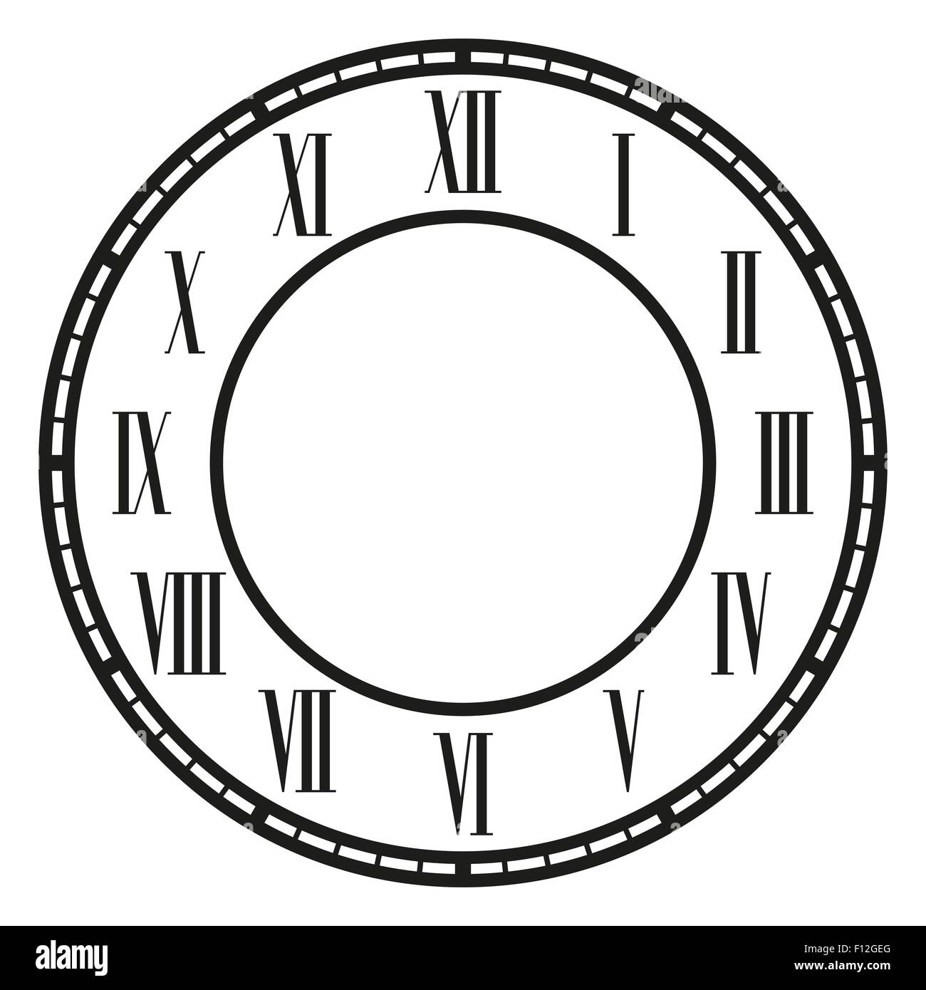 Clock dial black roman Cut Out Stock Images & Pictures - Alamy