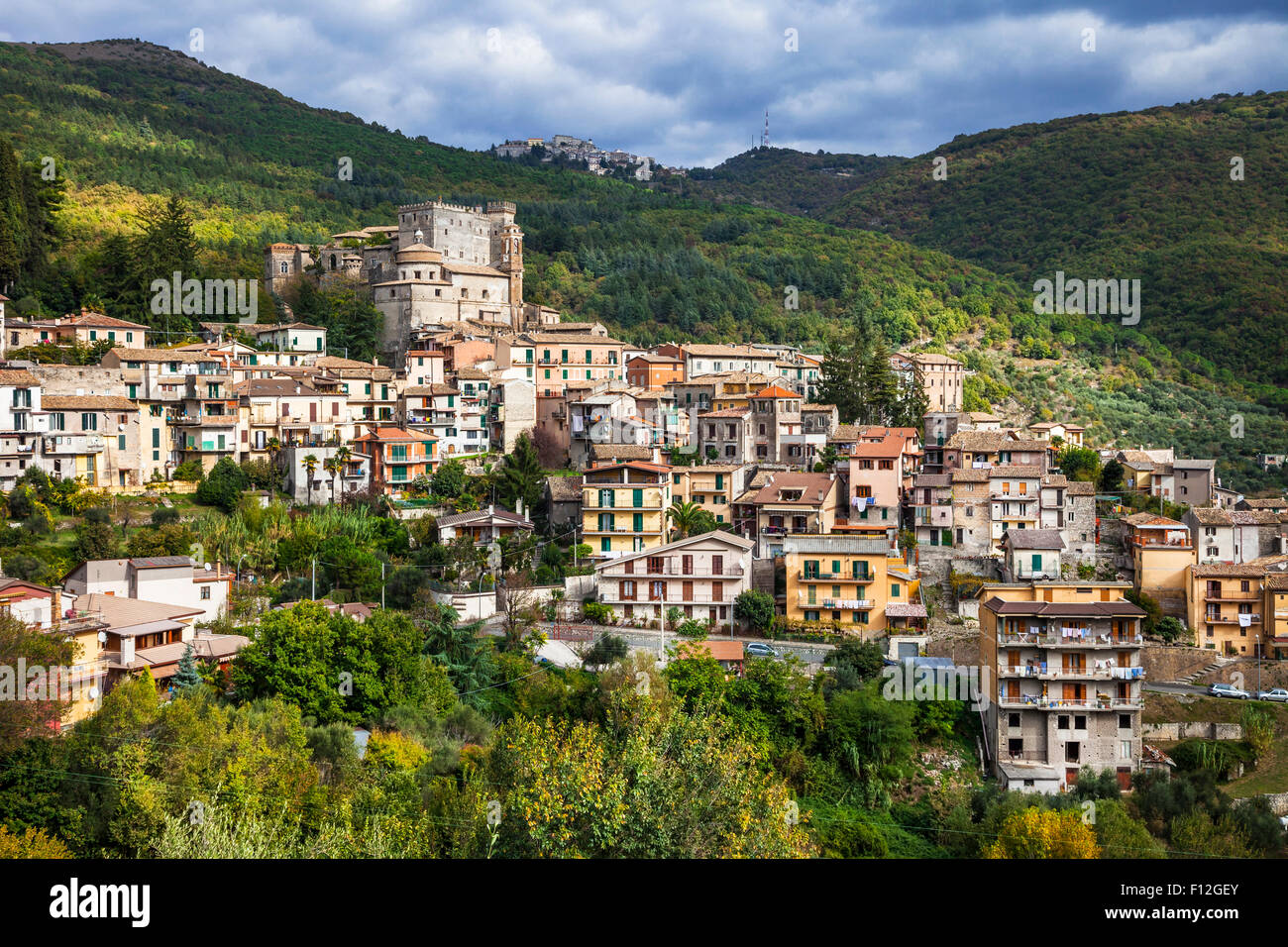 Impressive Arsoli old village,panoramic view,Italy Stock Photo - Alamy