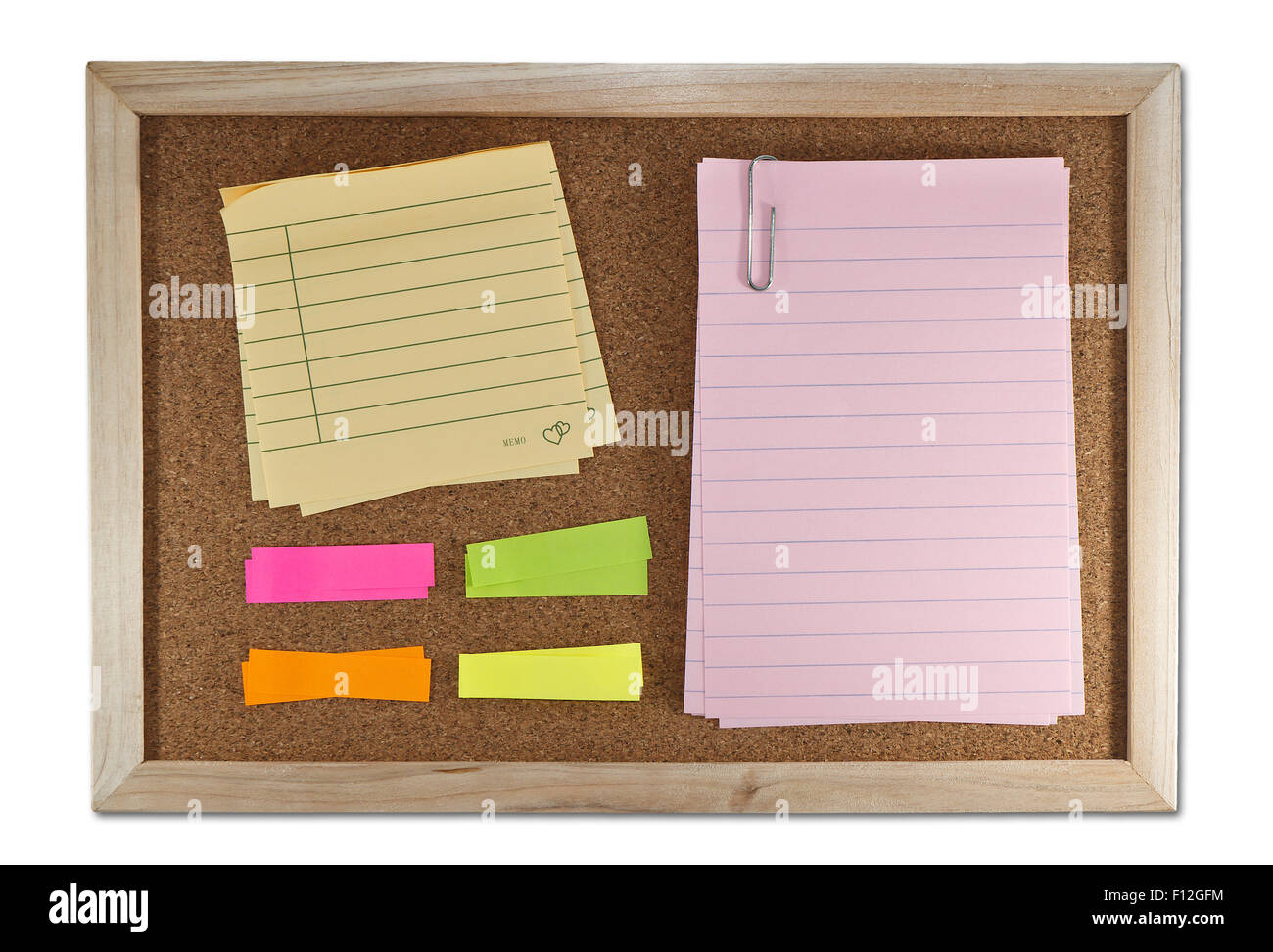 Bulletin board blank post it notes Cut Out Stock Images & Pictures - Alamy