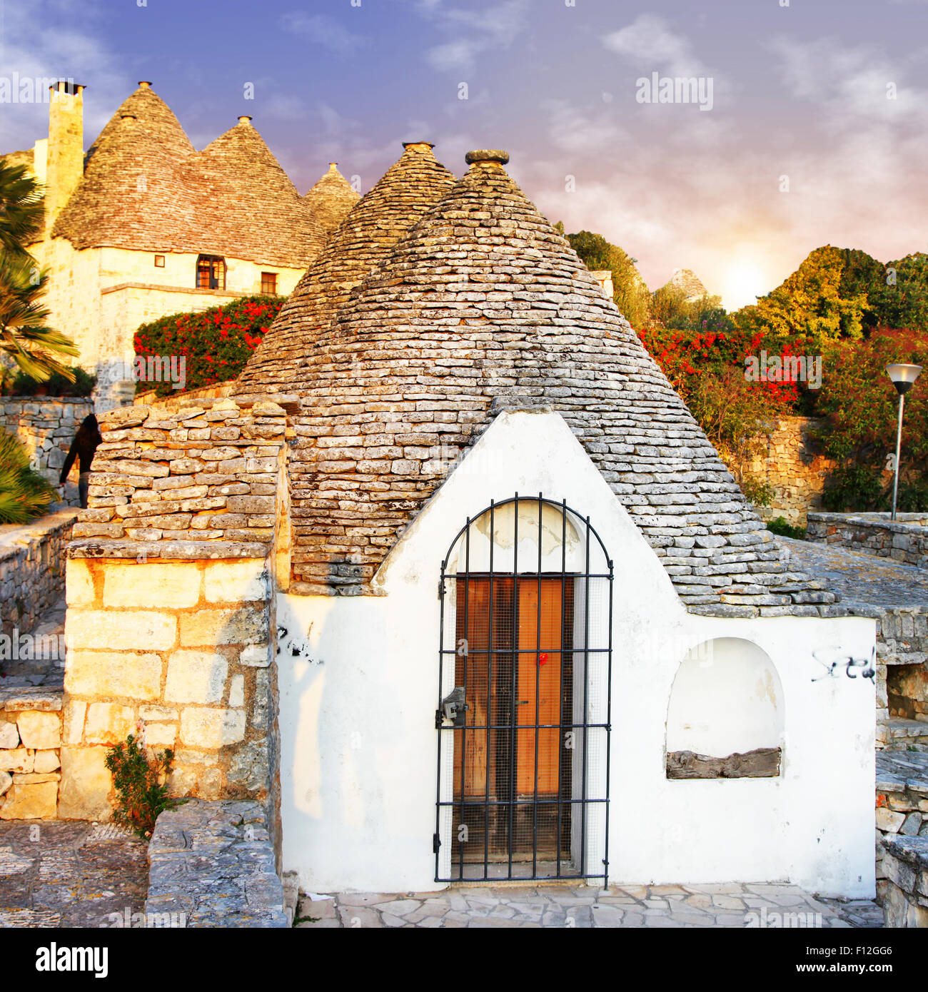 Unique architecture in Alberobello,Puglia,view with tradiitonbal Trulli ...
