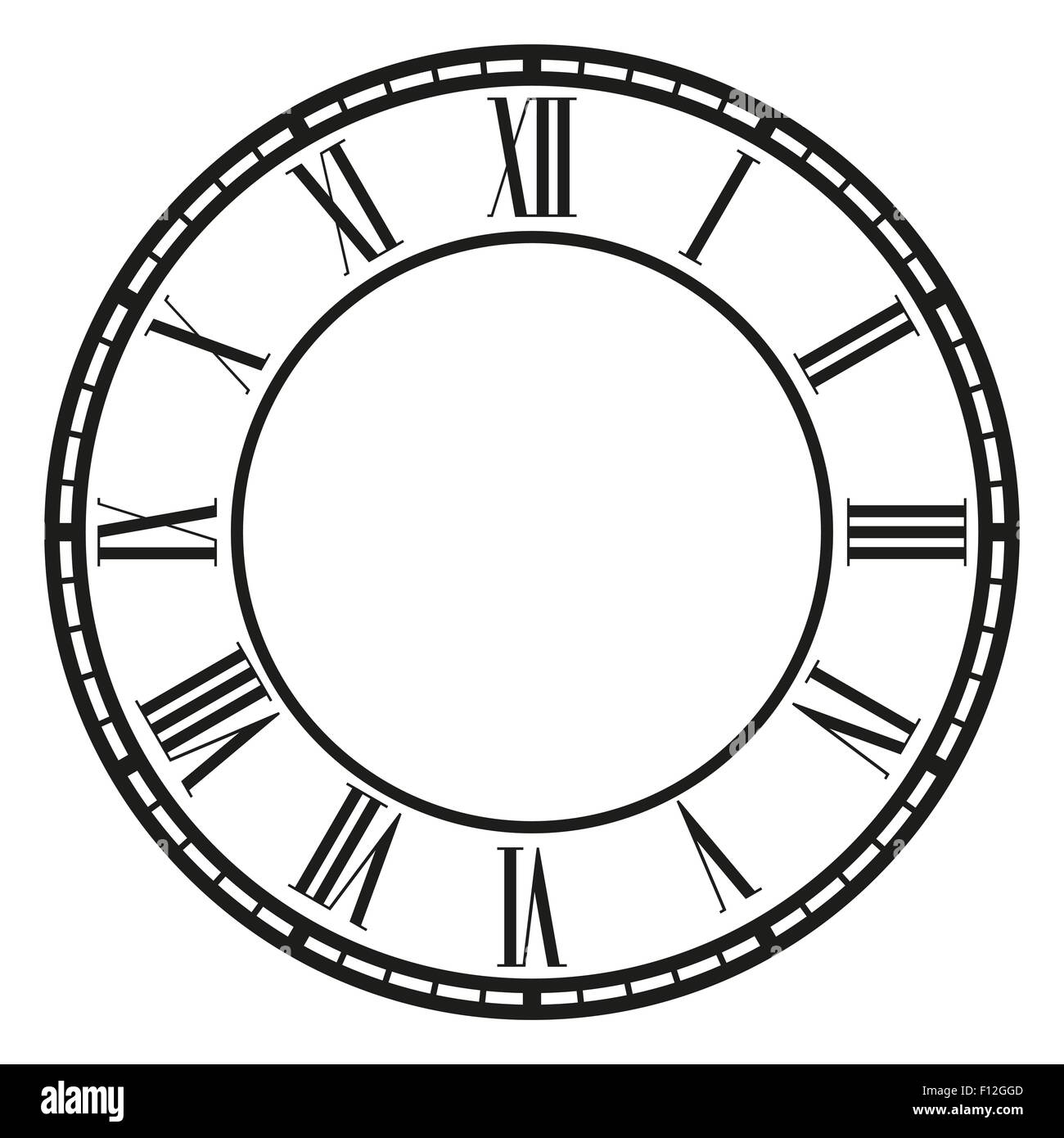 Clock dial face roman Cut Out Stock Images & Pictures - Alamy