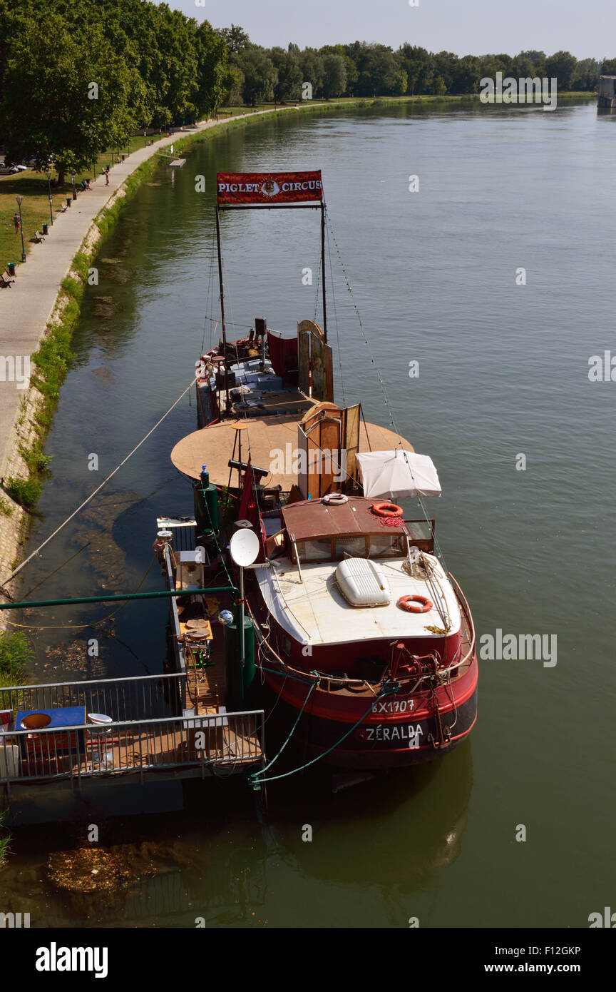 Theatre Boat in Avignon Stock Photo - Alamy