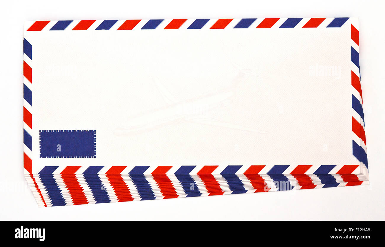 Envelope by air mail isolated Stock Photo - Alamy