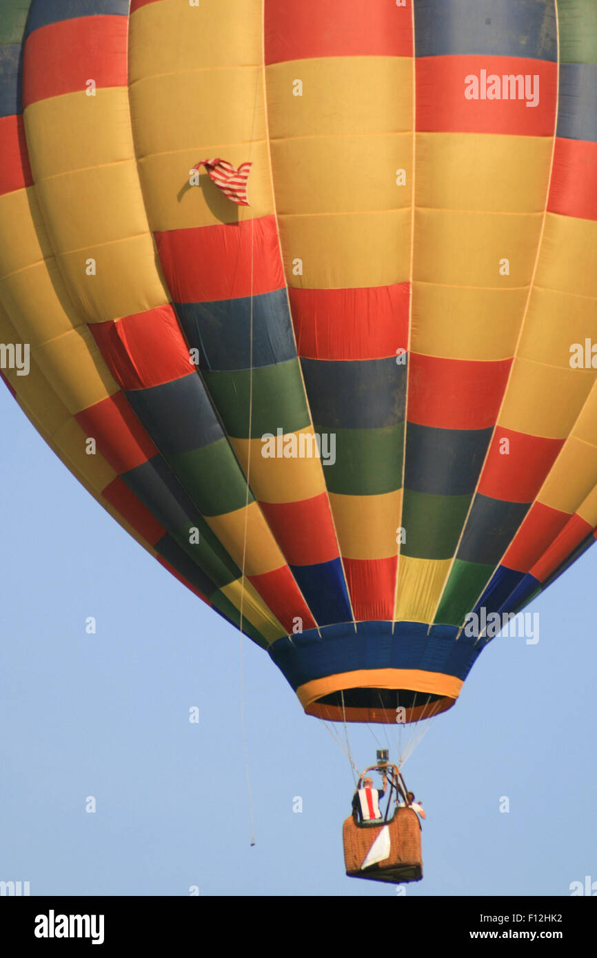 Low angle view of a hot air balloon in Sunrise Hot Air Balloon Race ...
