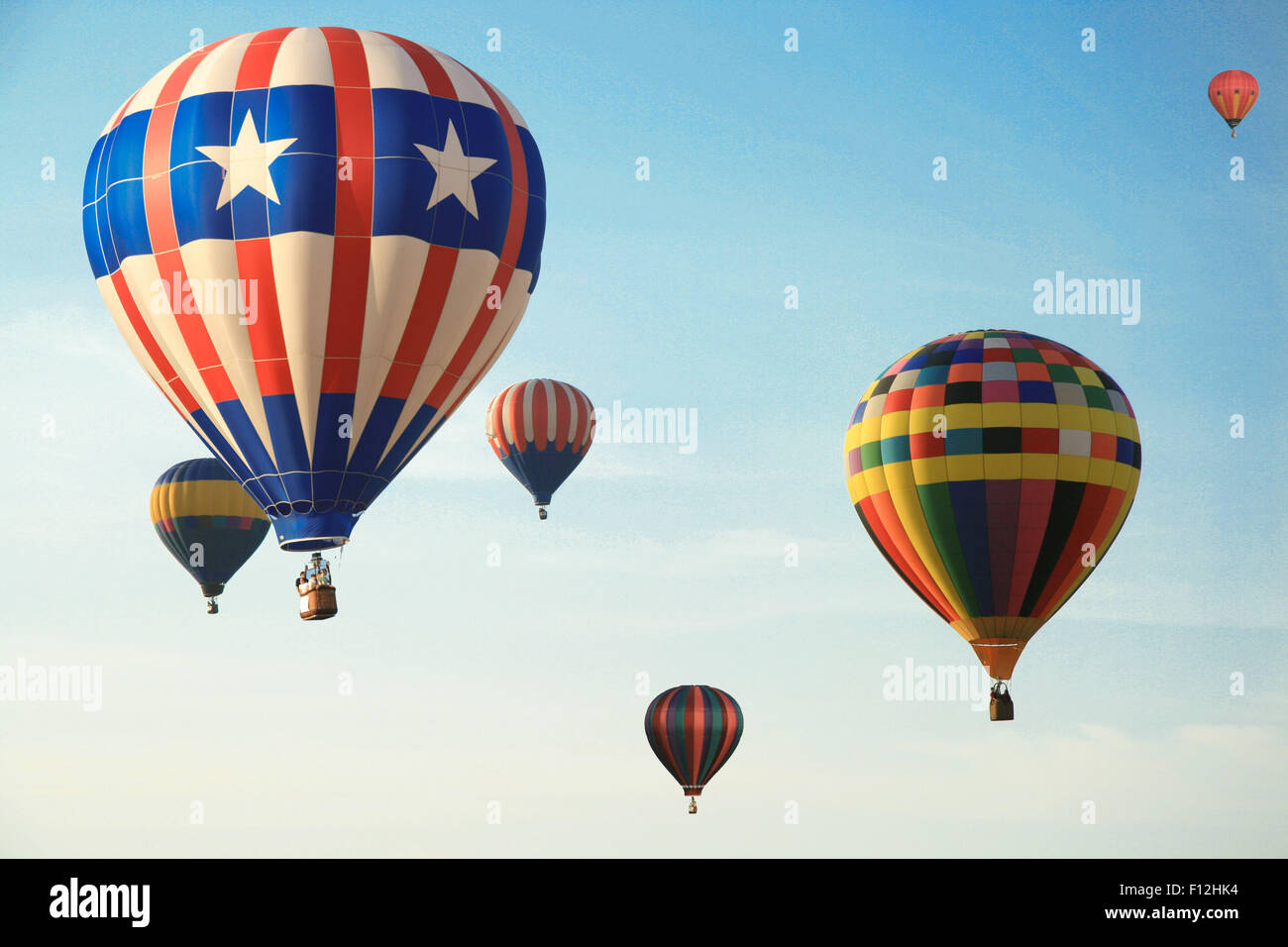 Low angle view of a hot air balloons in Sunrise Hot Air Balloon Race ...