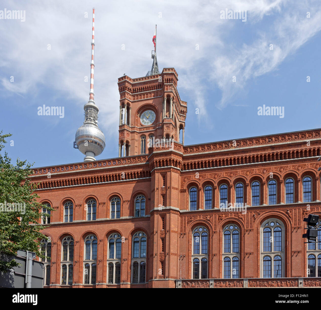Rotes Rathaus and Television Tower, Berlin, Germany Stock Photo - Alamy