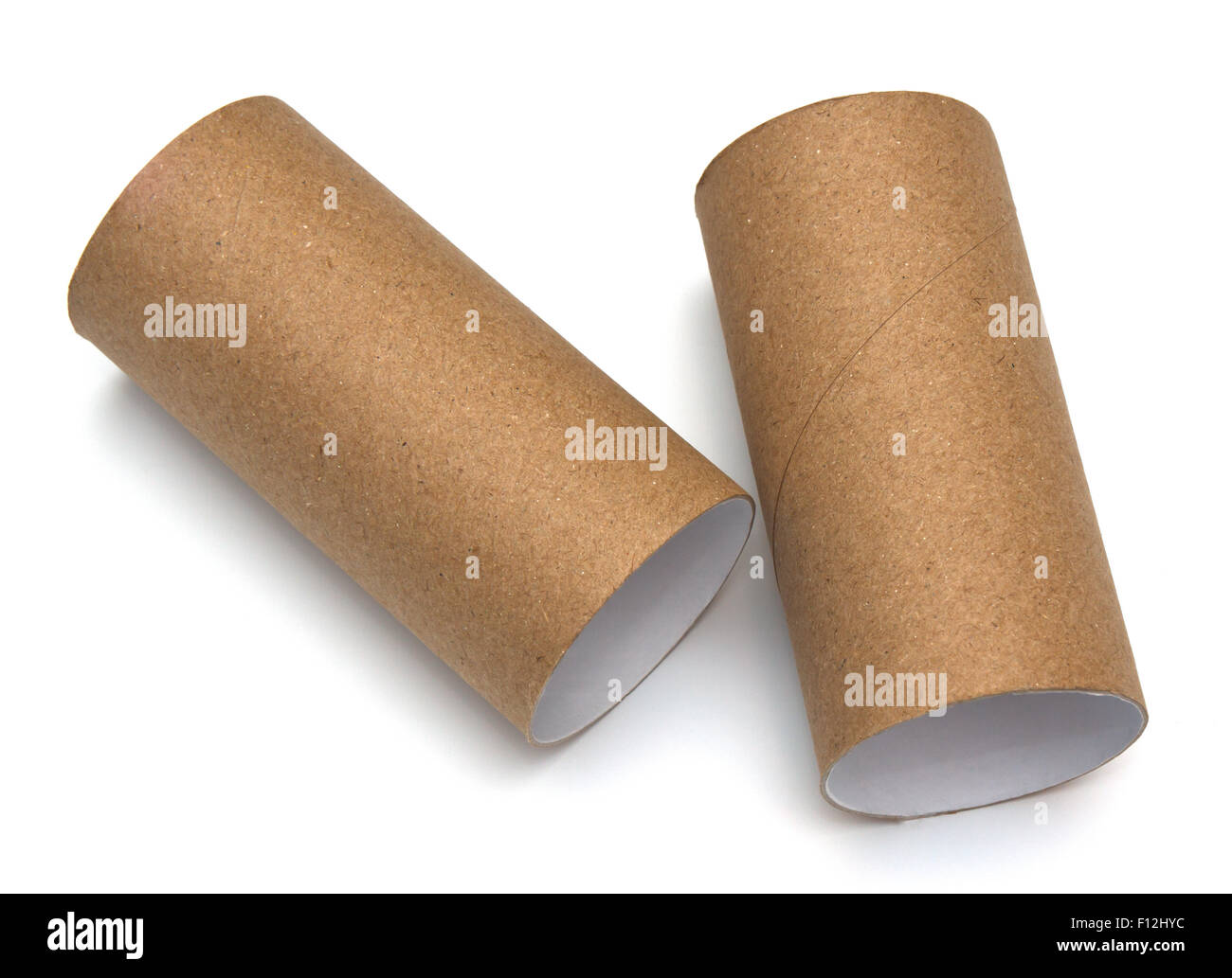 empty paper roll of bathroom on white background Stock Photo - Alamy