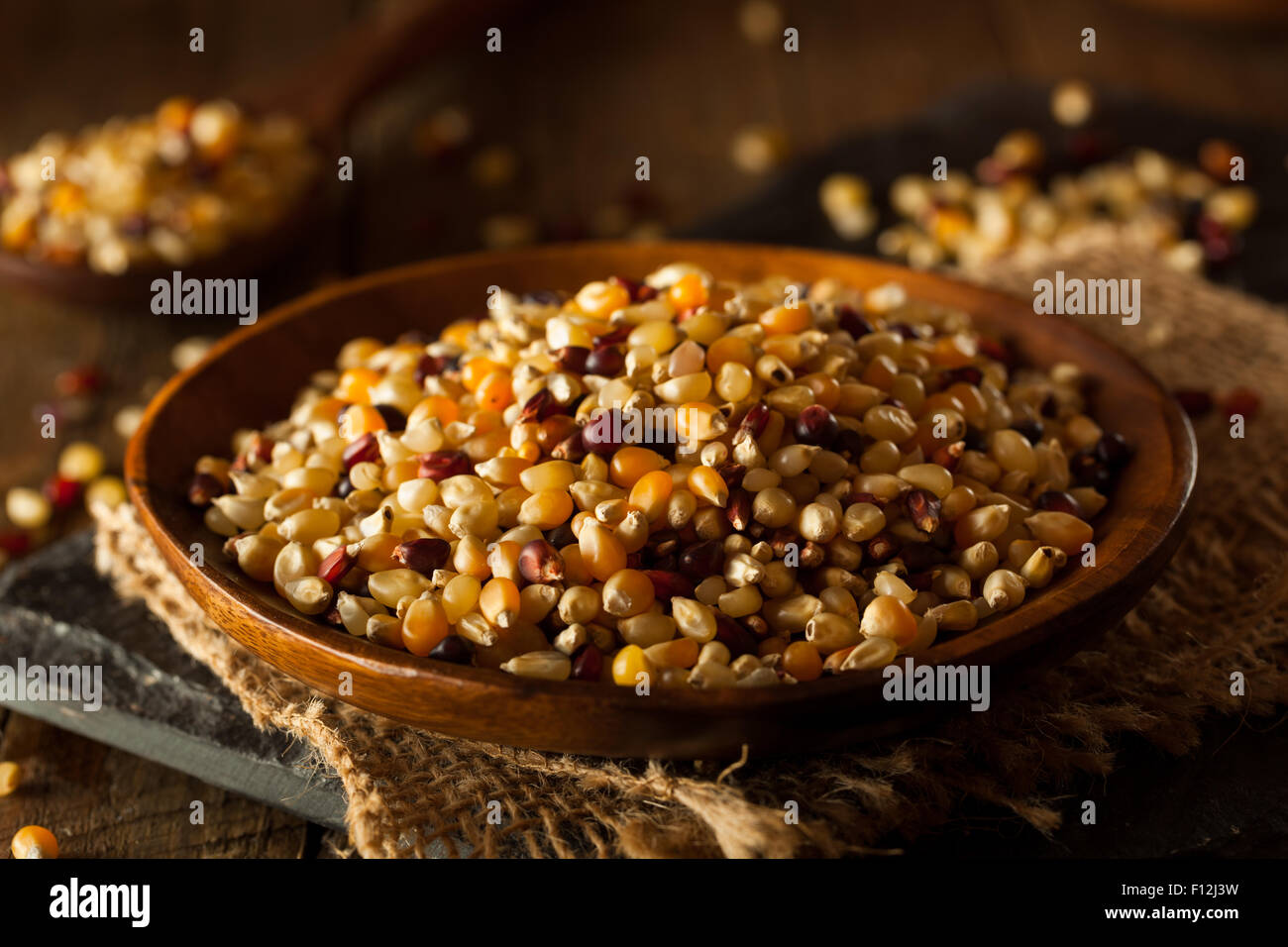 Raw Organic Multi Colored Calico Popcorn in a Bowl Stock Photo - Alamy