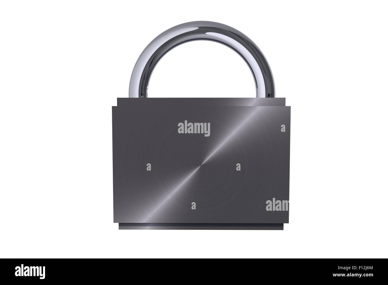 Metal Padlock Isolated on White Background. Simple 3D Padlock Model ...
