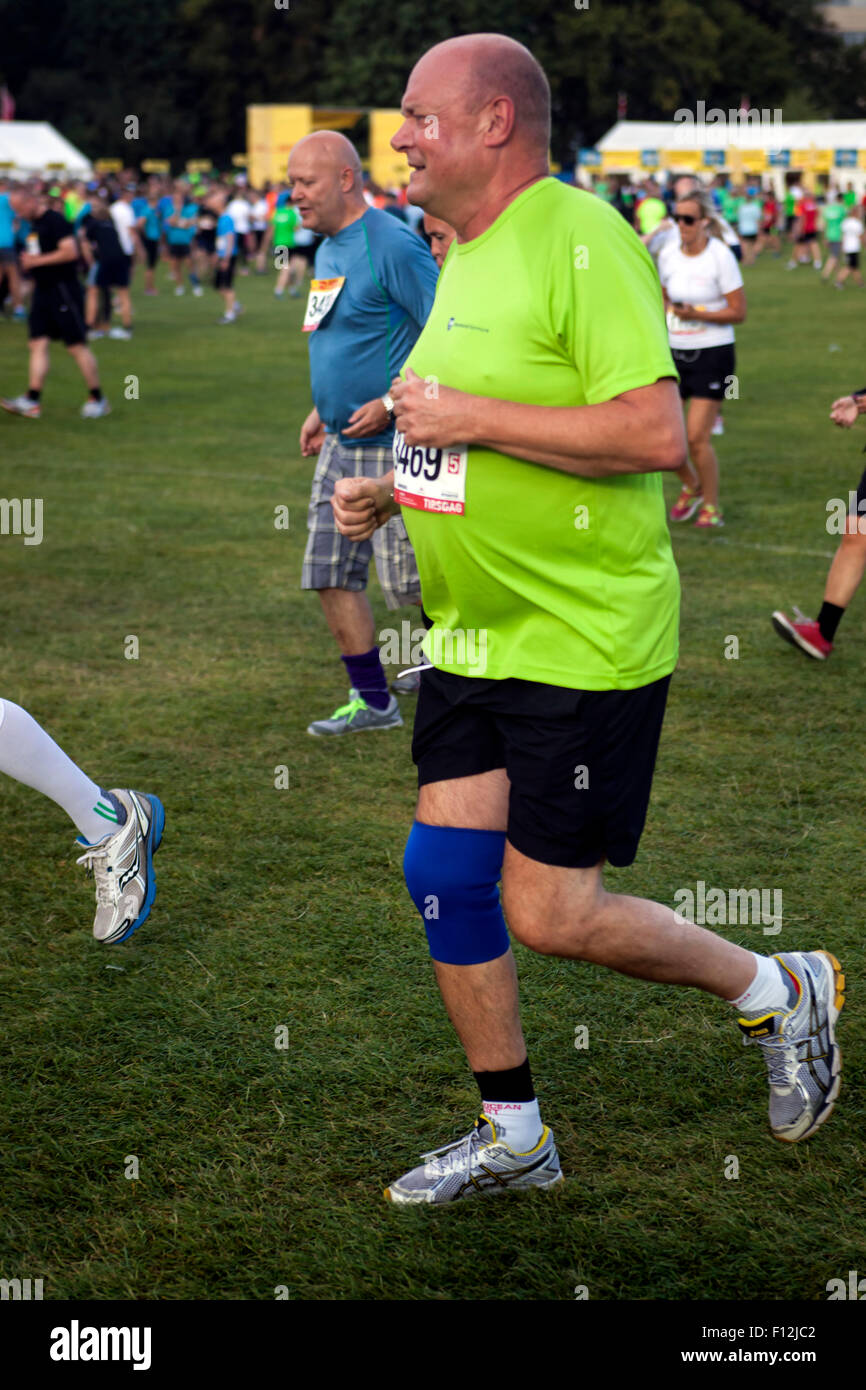 Copenhagen, Denmark, August 25th, 2015. Relay runners on the way for ...