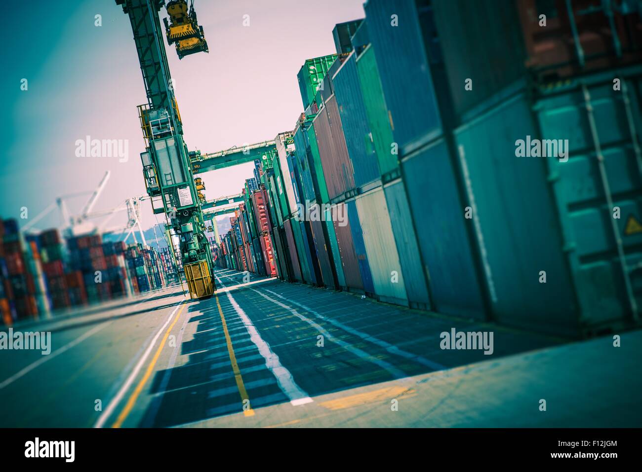 Cargo Containers Alley. Shipping Containers Lot. Shipping and Logistic ...