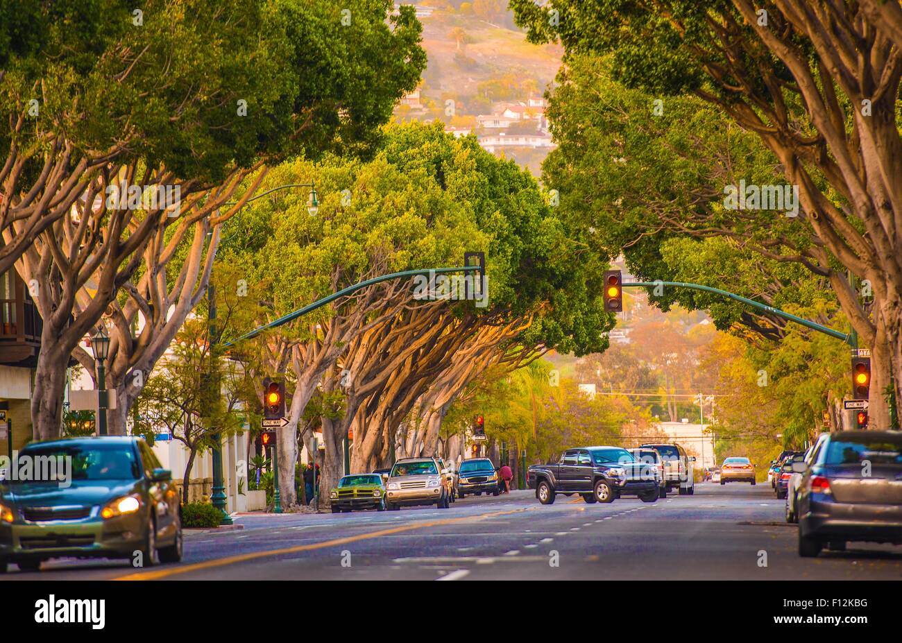 Downtown Santa Barbara Street. Santa Barbara, California, United States ...