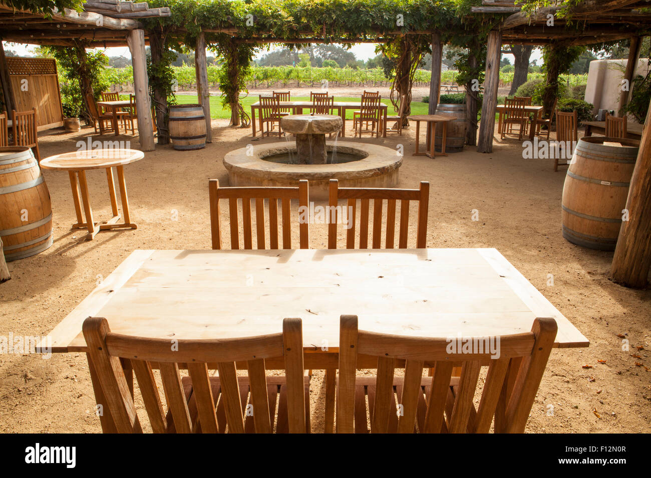 patio and arbor, Roblar Winery, Santa Ynez Valley, California Stock ...