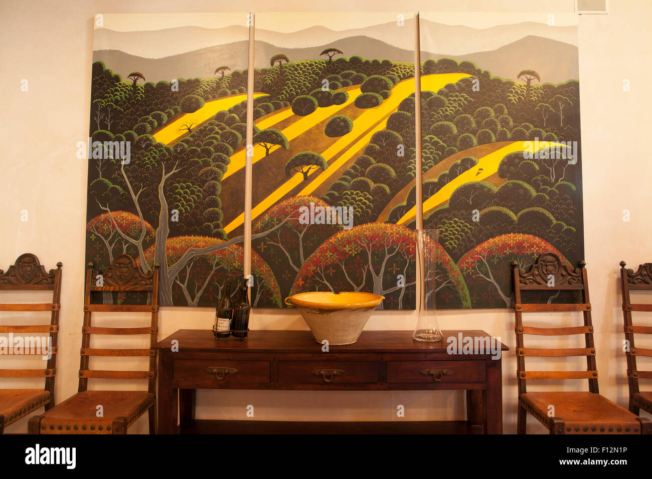 Ivan Earle painting, Roblar Winery, Santa Ynez Valley, California Stock ...