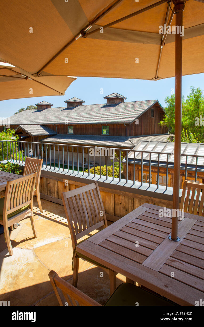 barrel barn and potting shed viewed from Member's Patio, Roblar Winery ...