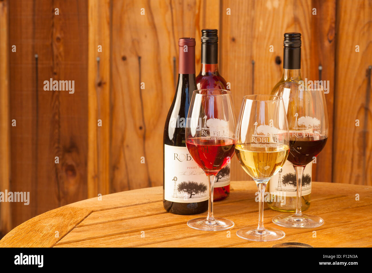 Roblar wines, Roblar Winery, Santa Ynez Valley, California Stock Photo ...