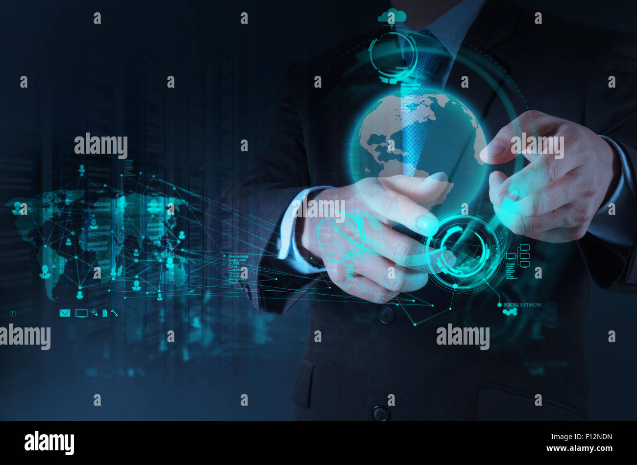 businessman hand working with new modern technology as concept Stock ...