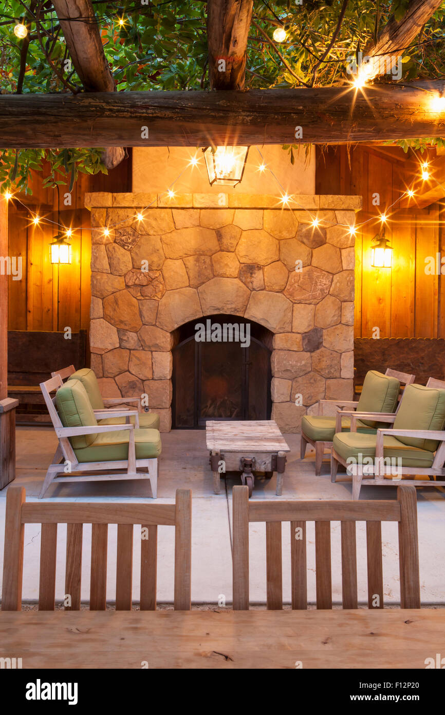 fireplace on the patio and arbor, Roblar Winery, Santa Ynez Valley ...