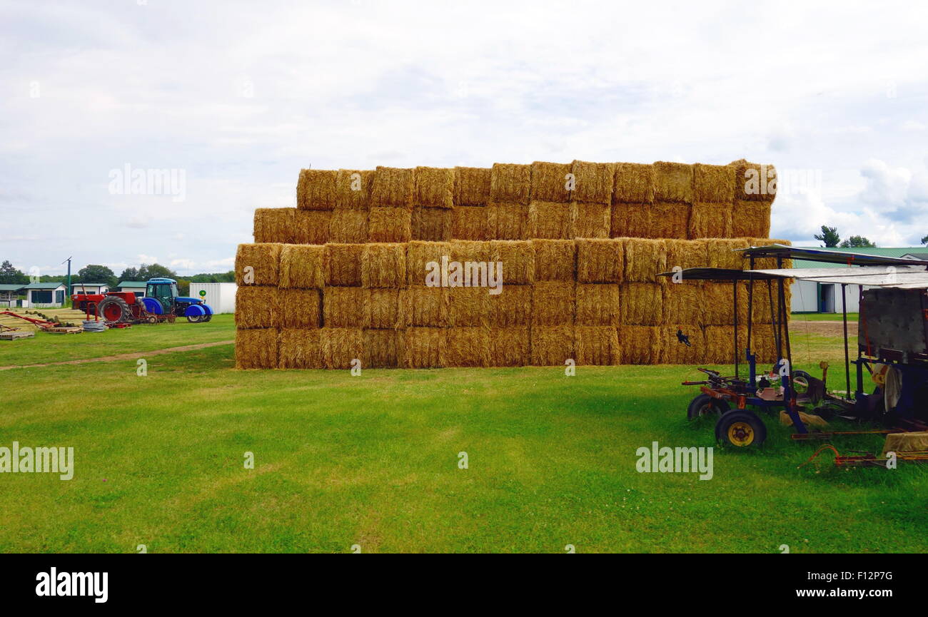 Hay blocks stacked at a farm in Ontario, Canada Stock Photo - Alamy