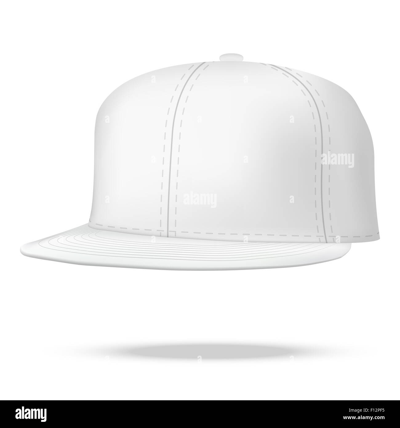Layout of Male white rap cap. A template simple example. Illustration ...