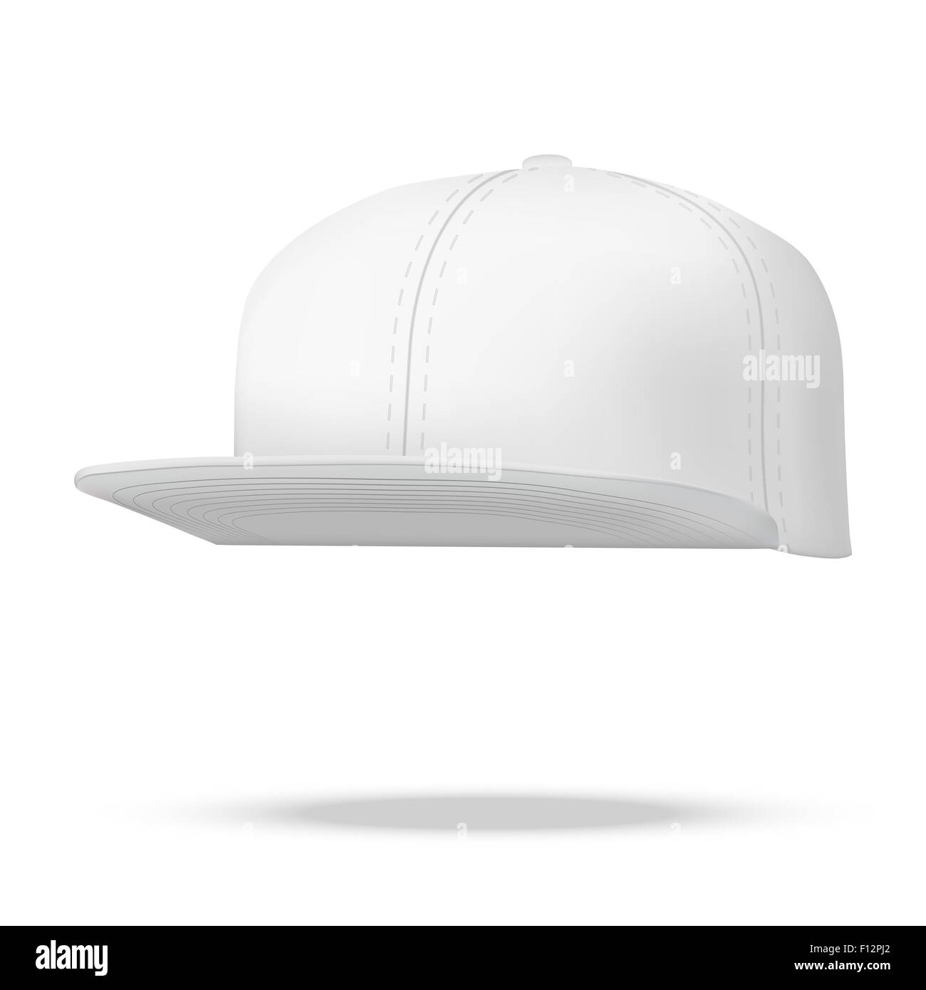 Layout of Male white rap cap. A template simple example. Illustration ...