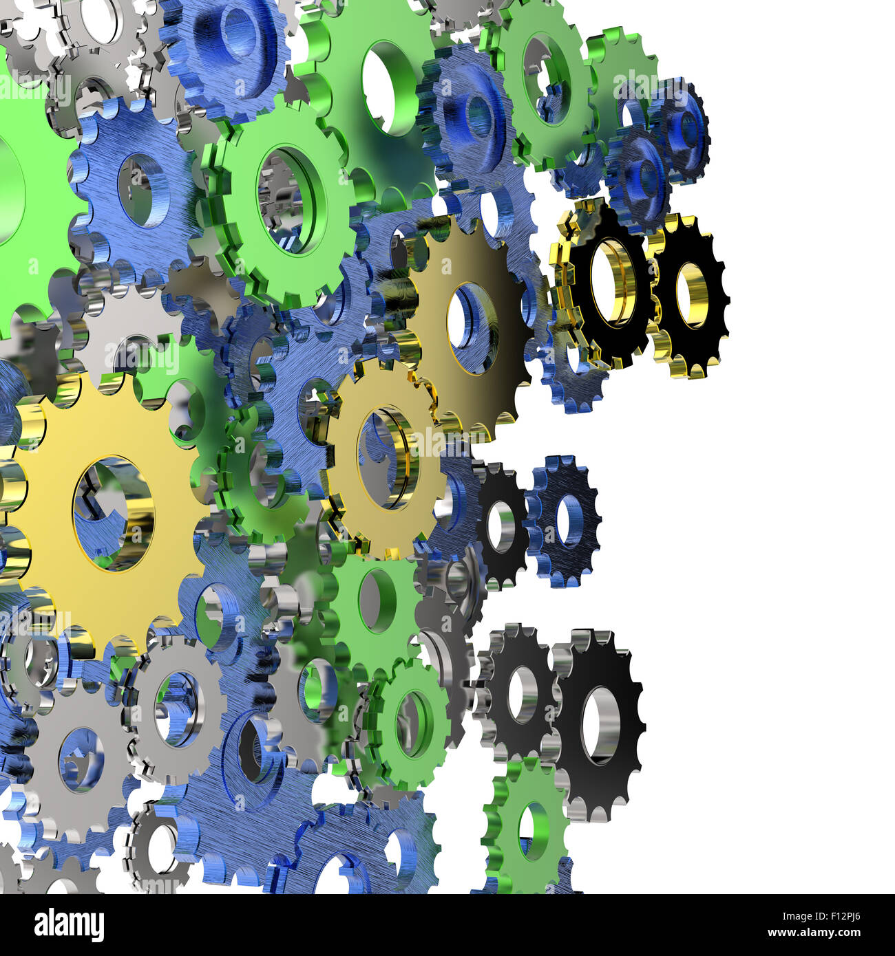 3d cog gear on white background Stock Photo - Alamy