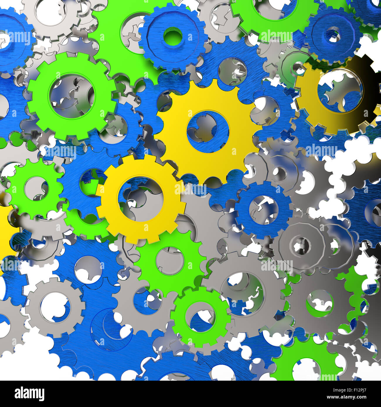 3d cog gear on white background Stock Photo - Alamy