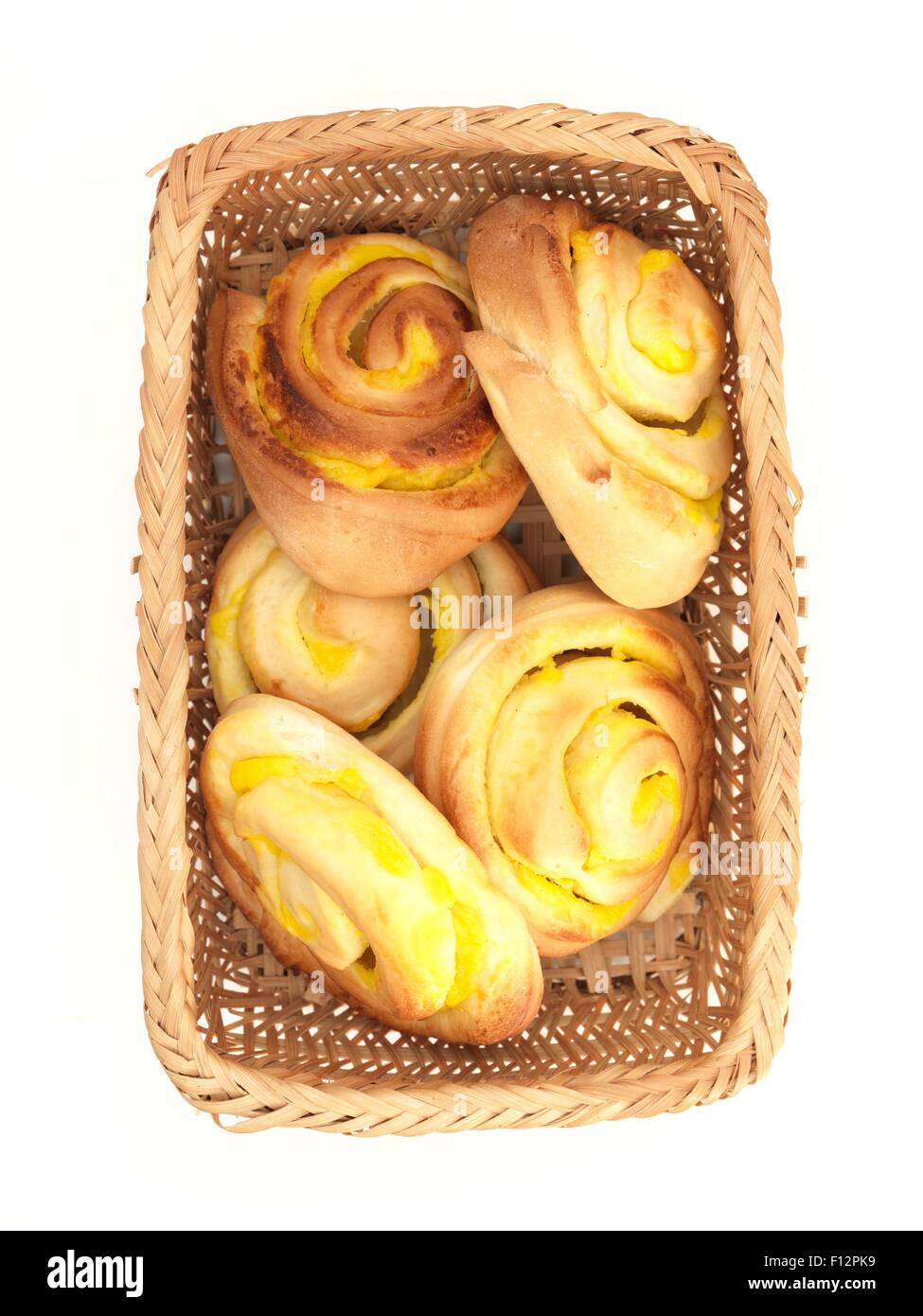 A close up shot of pastry custard scrolls Stock Photo - Alamy