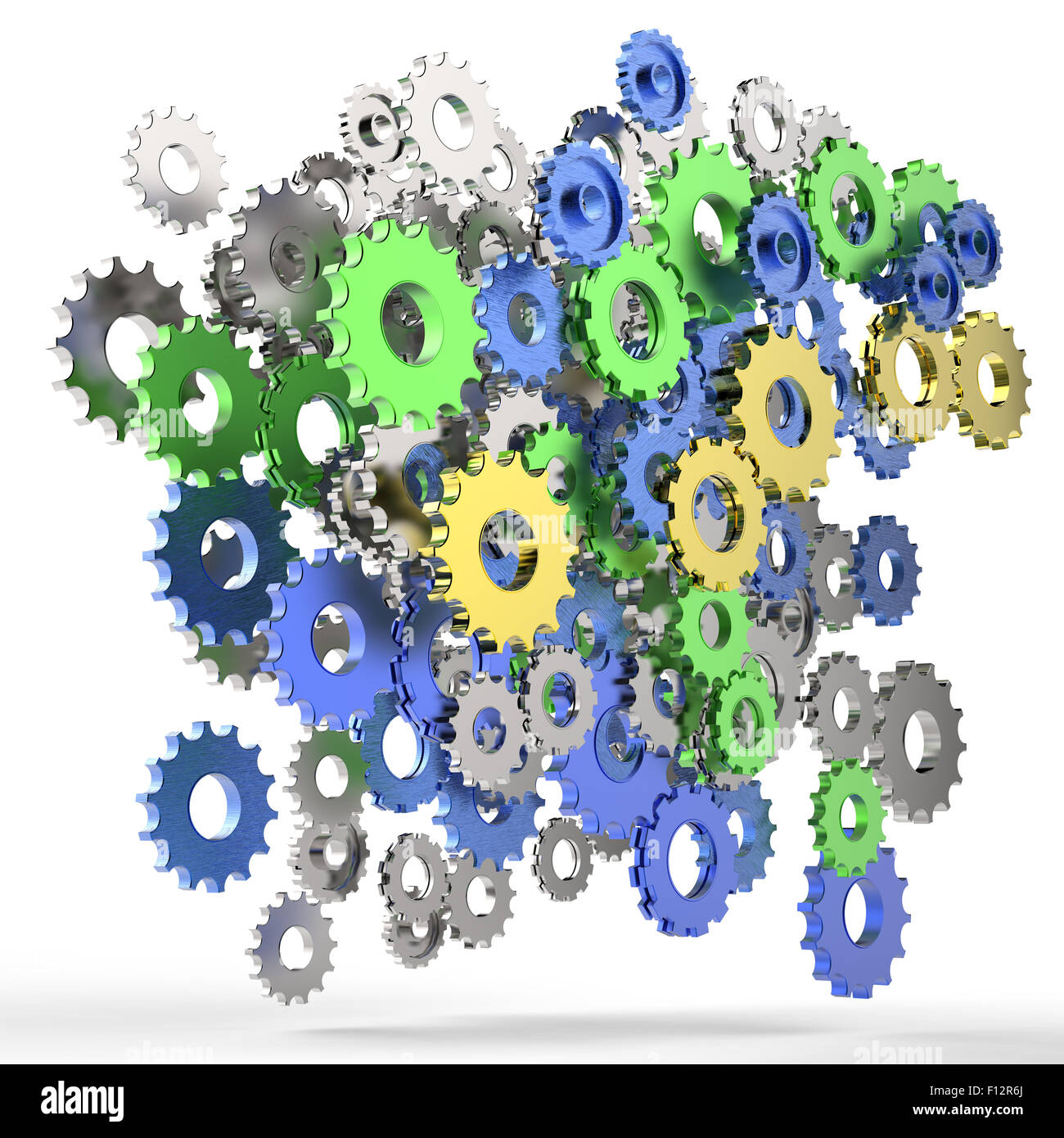 3d cog gear on white background Stock Photo - Alamy