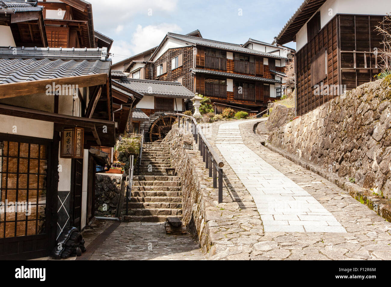 Old historical town of Magome on the Nakasendo Road in Japan. Both ...