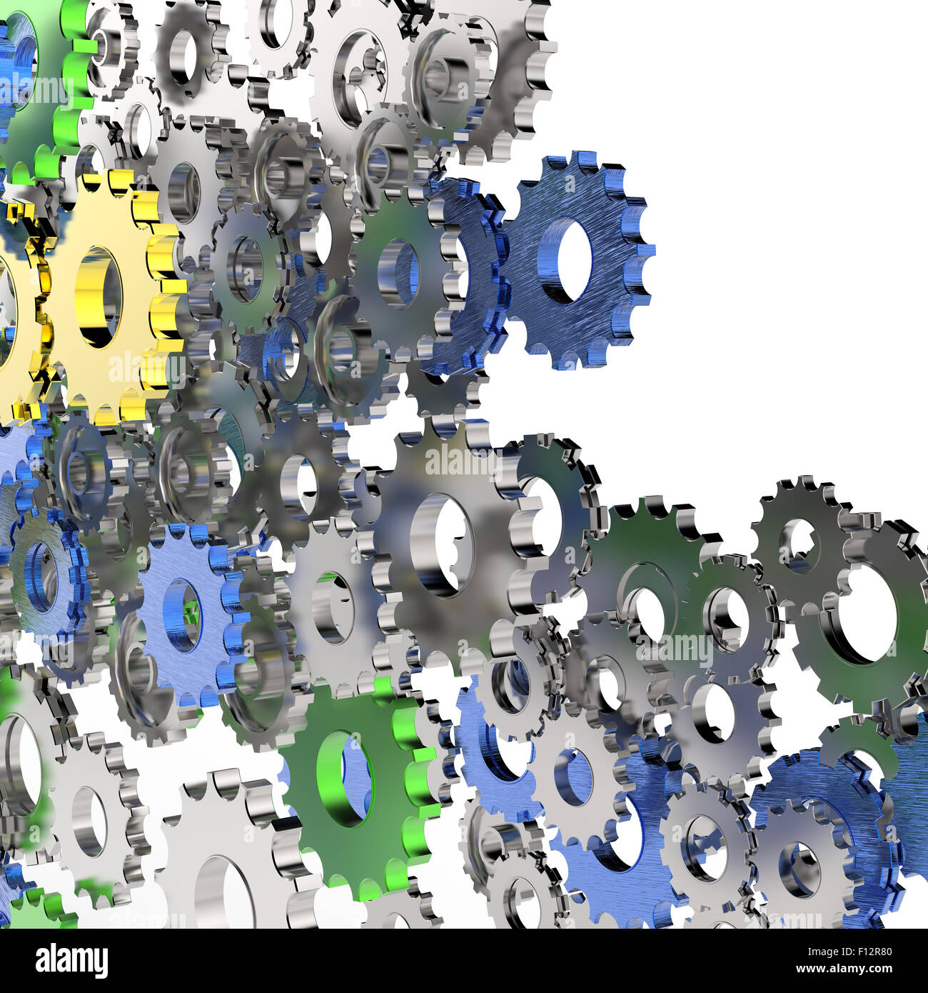 3d cog gear on white background Stock Photo - Alamy