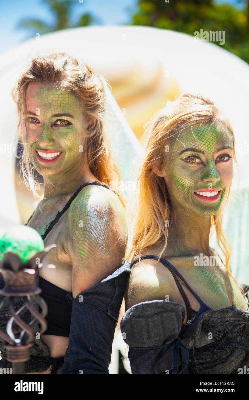 women dressed as aliens for the Summer Solstice Parade, Science Fiction ...