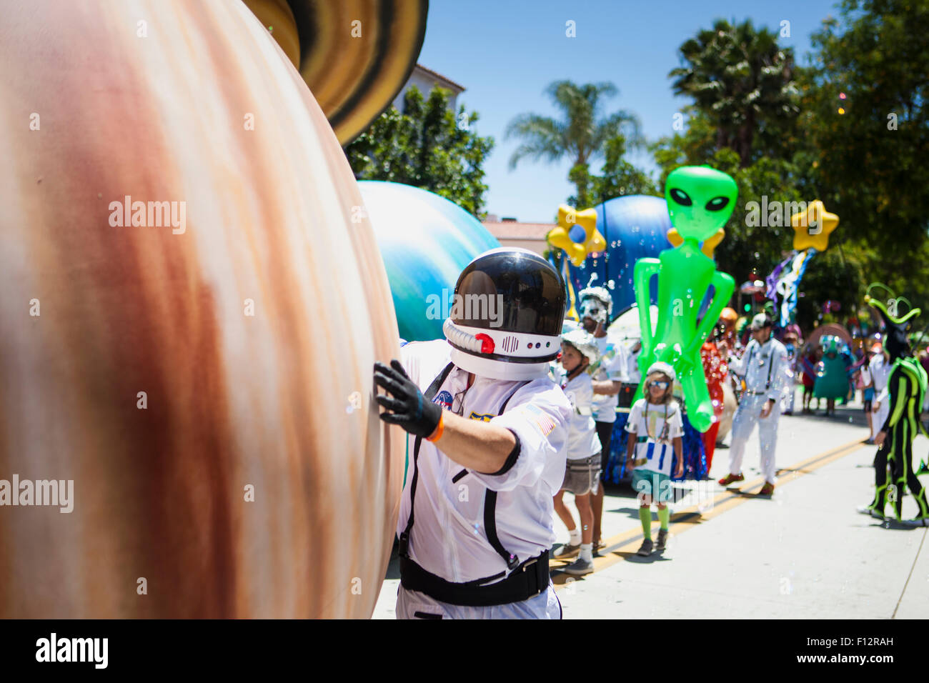 people in costume for the Summer Solstice Parade, Science Fiction Theme ...