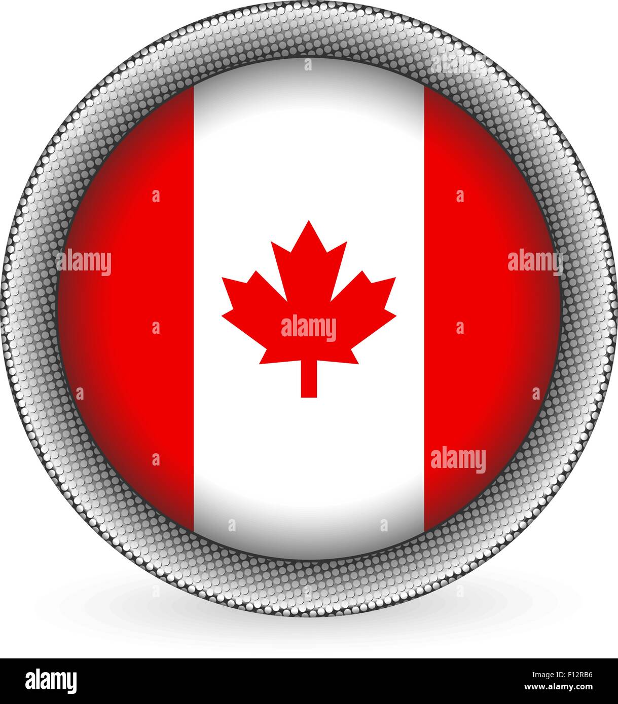 Canada flag button on a white background. Vector illustration Stock ...