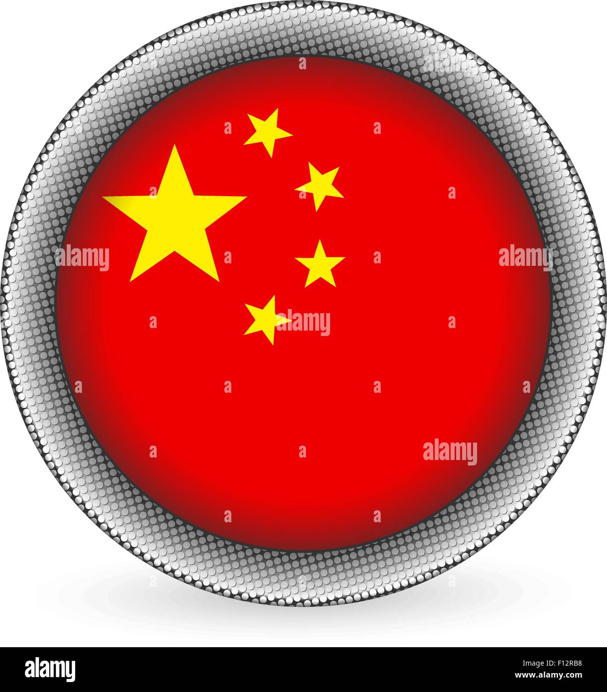 China flag button on a white background. Vector illustration Stock ...