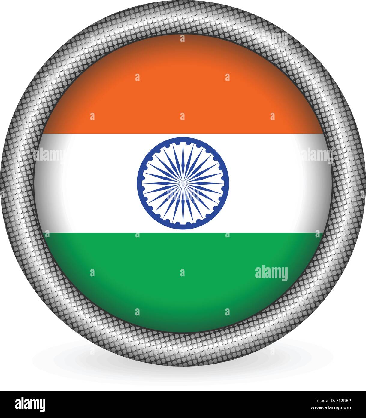 India flag button on a white background. Vector illustration Stock ...