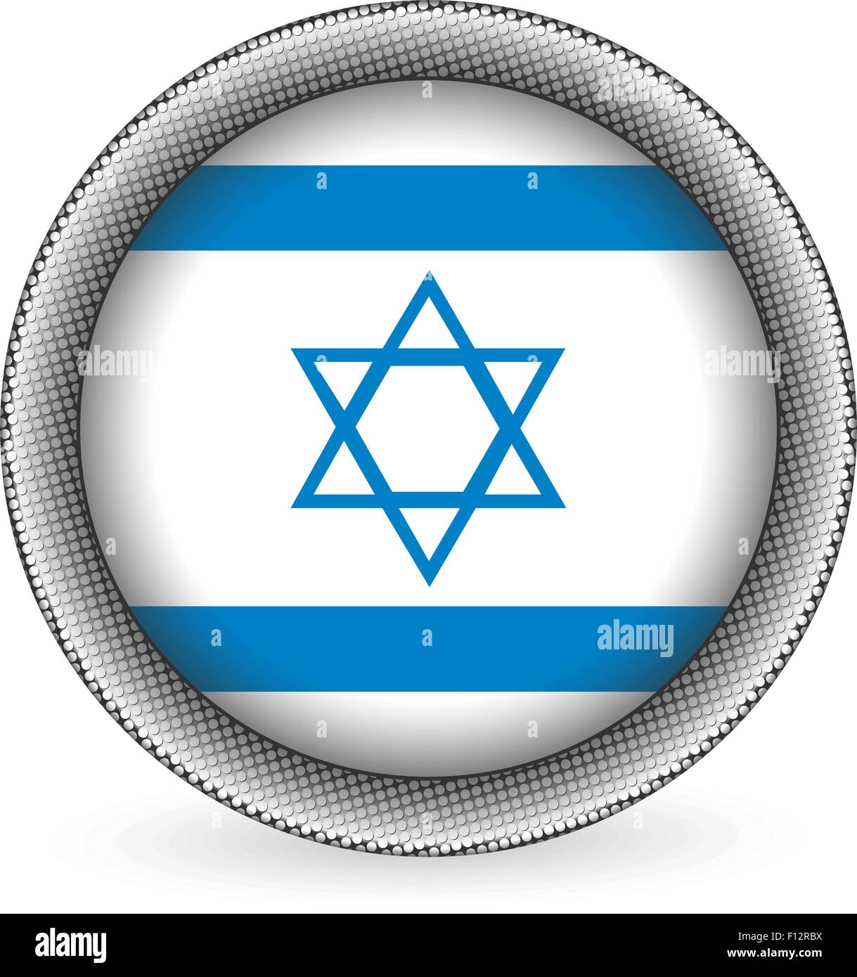 Israel flag button on a white background. Vector illustration Stock ...