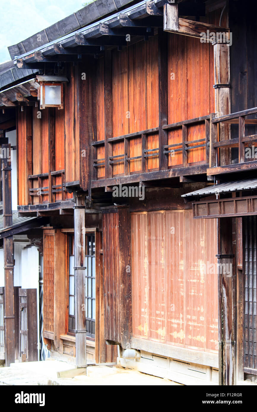 Tsumago, Japan. The main street of Terashita with traditional edo style ...