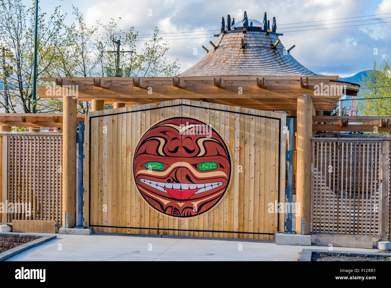 Coast salish first nations carving hut british columbia canada hi-res ...