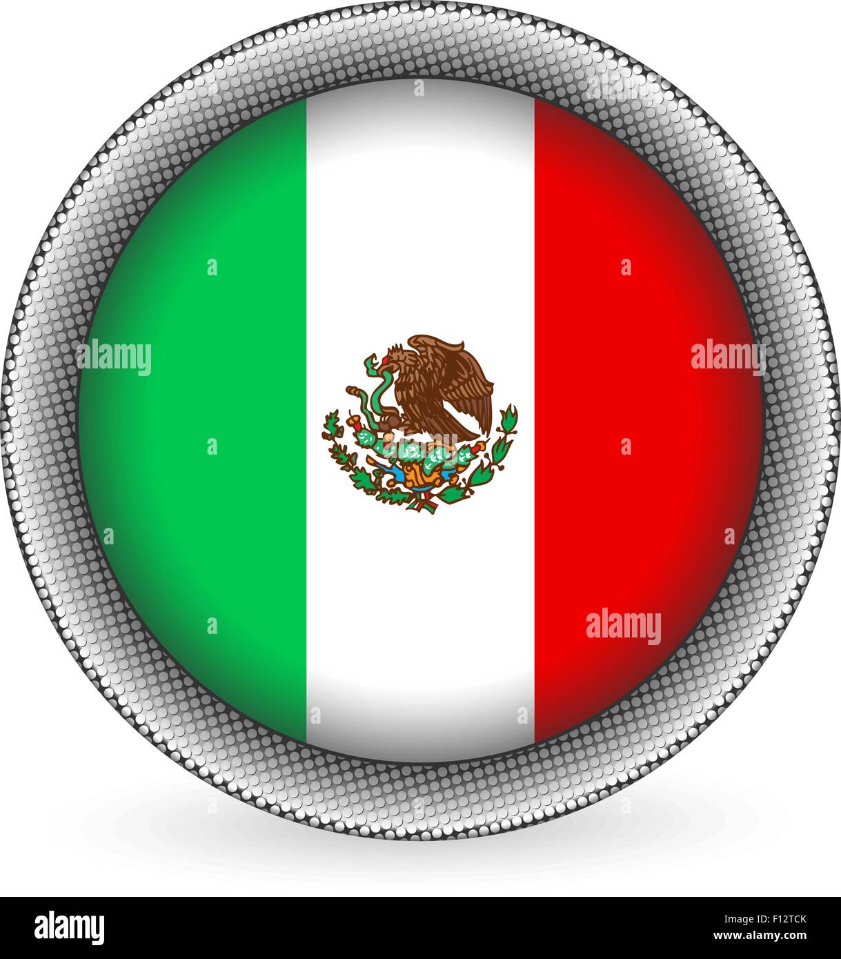 Mexico flag button on a white background. Vector illustration Stock ...