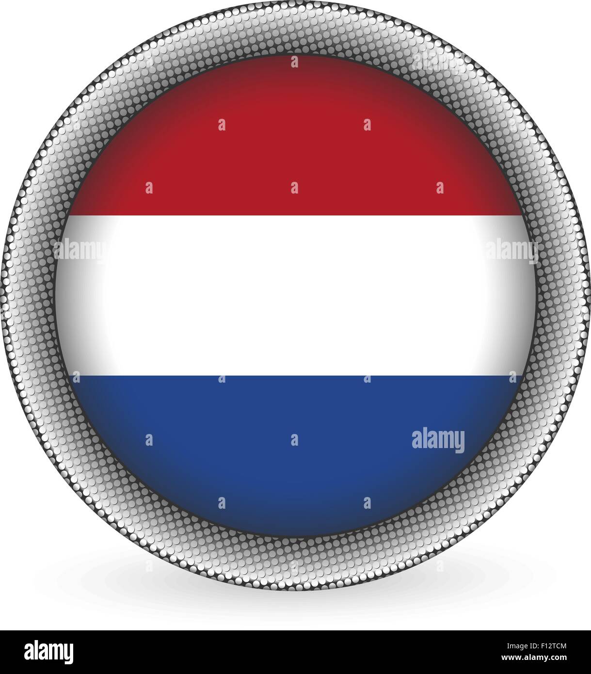 Netherlands flag button on a white background. Vector illustration ...