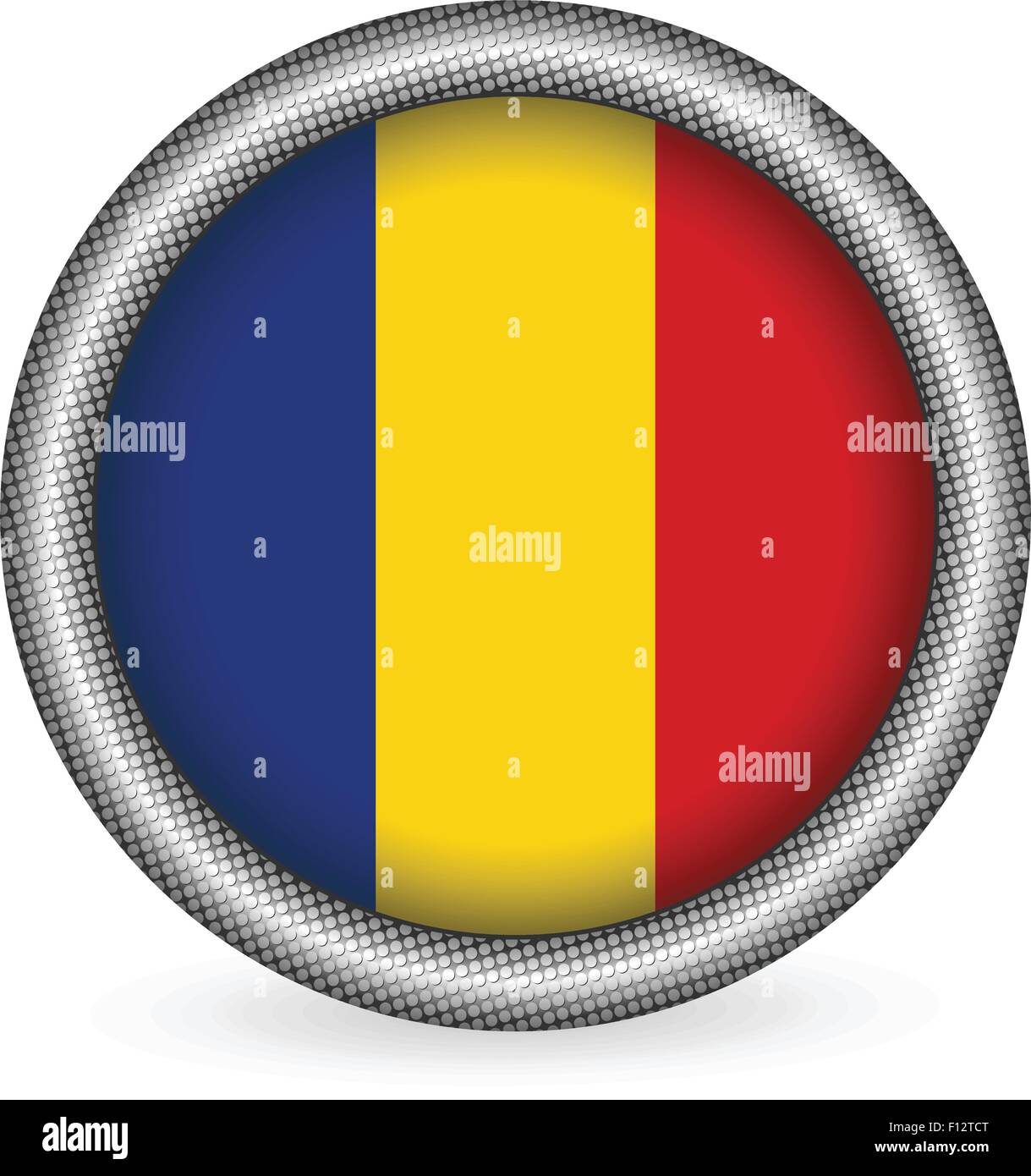 Romania flag button on a white background. Vector illustration Stock ...
