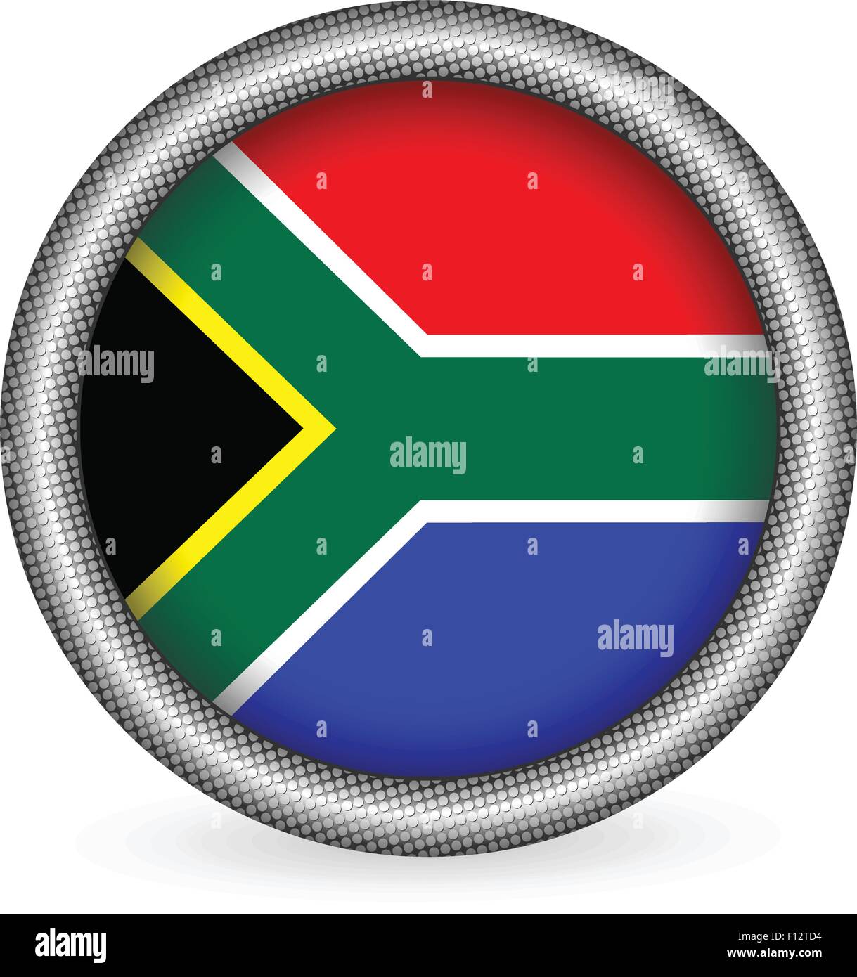South Africa flag button on a white background. Vector illustration ...