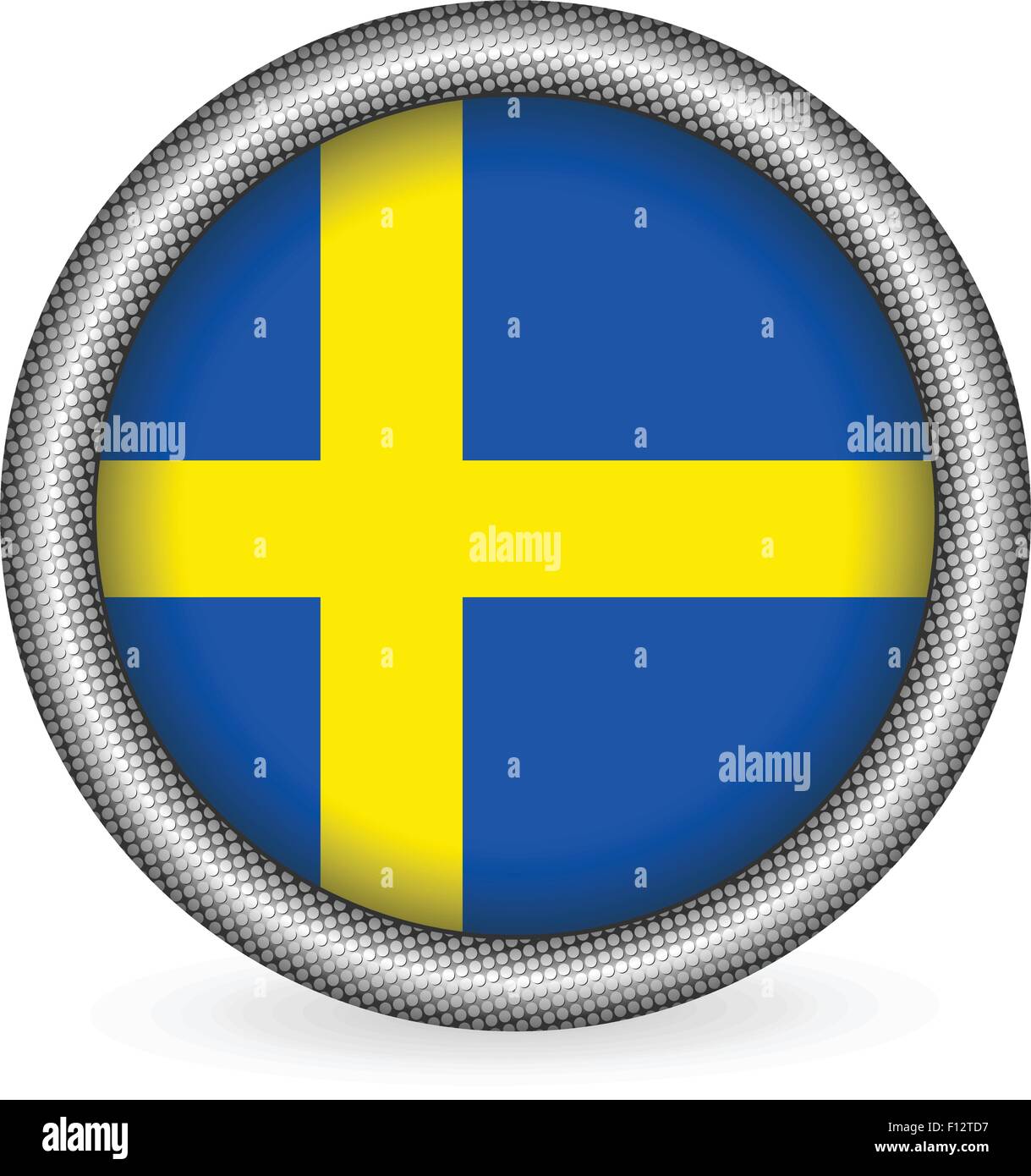 Sweden flag button on a white background. Vector illustration Stock ...